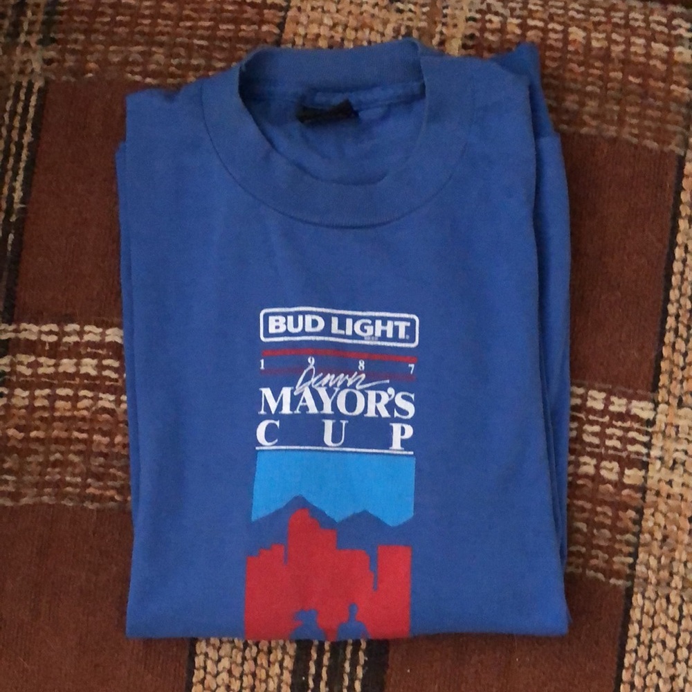 Vintage Bud Light 1987 Cobalt Blue Long Sleeve Crew - Gem